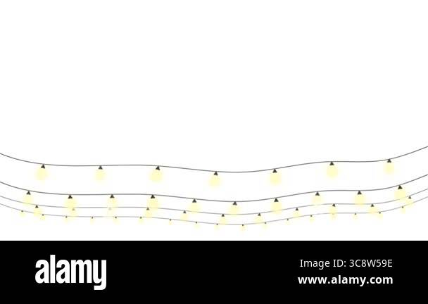 Glowing Light Garland Animation 4K Green Screen Stock Video Footage - Alamy