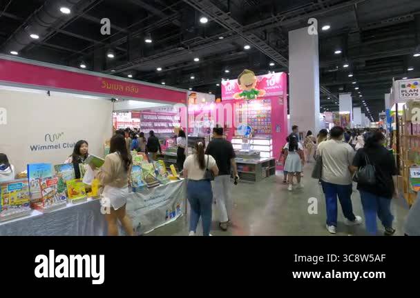 Event of the 53rd National Book Fair at QSNCC in Bangkok, having lots of local people, visitors ...