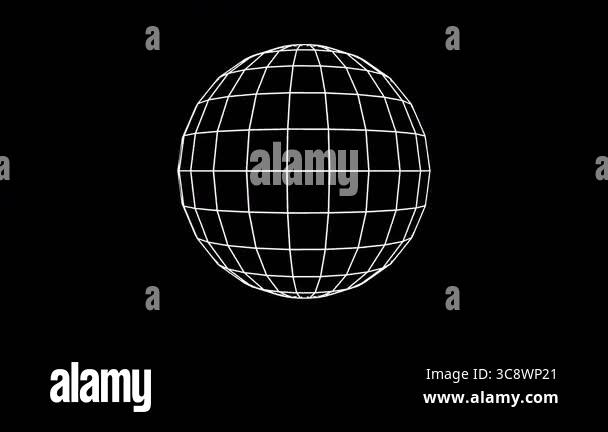 Minimal black and white abstract sphere animation with smooth motion in ...