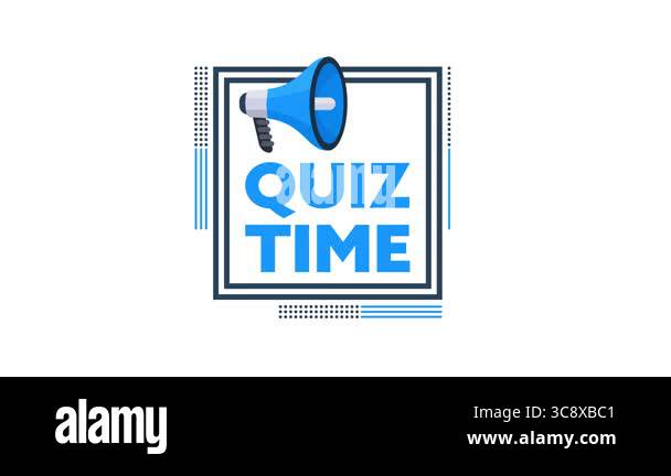 Animated quiz time announcement with megaphone, ideal for educational ...