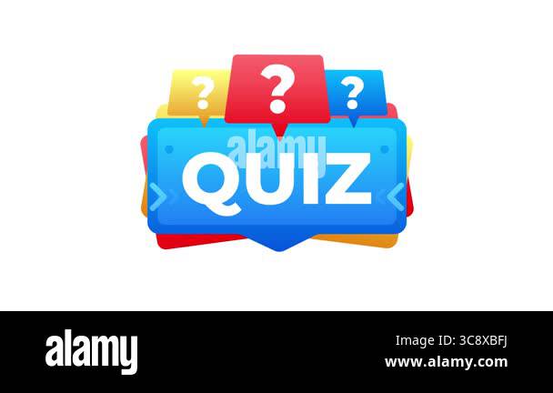 Quiz symbol with question marks animation on white and green screen ...