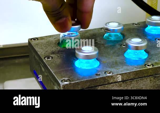 Photo-induced organic chemical reaction in sealed glass vials under ...