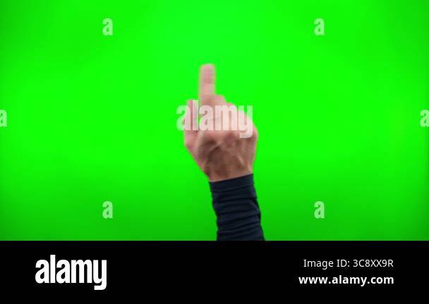 Pack of videos a male hand perform multiple gestures. Finger swipes ...