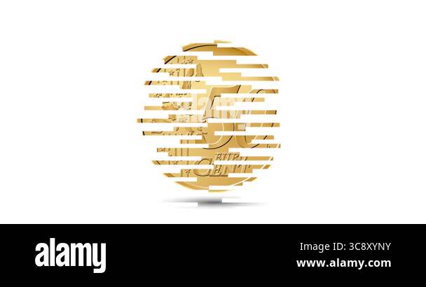 Fifty euro cent coin. The coin appear on the screen with a captivating ...