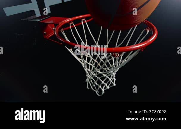 Super Slow Motion of Basketball Ball Going Through Hoop Net at 1000fps ...