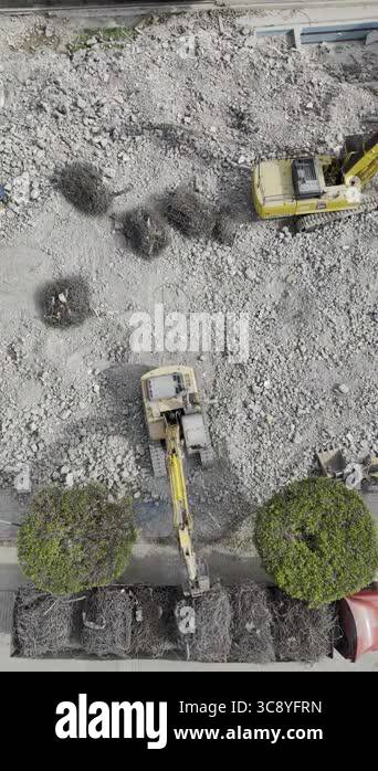 construction equipment house demolition. raw material, reuse Stock ...