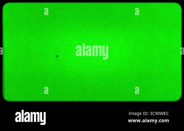 Retro CRT television screen with rounded corners on a green background ...
