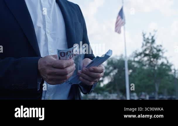 Successful earning. Businessman counting money. Business money success ...