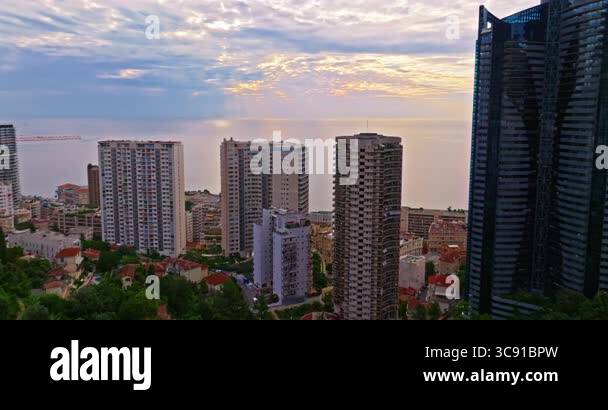 The skyscrapers stands tall in Monte Carlo, Monaco Stock Video Footage ...