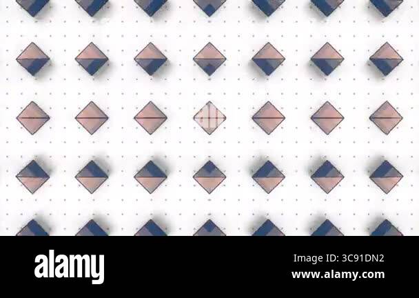 An op-art style cyclic loop animation consisting of many triangles. The ...
