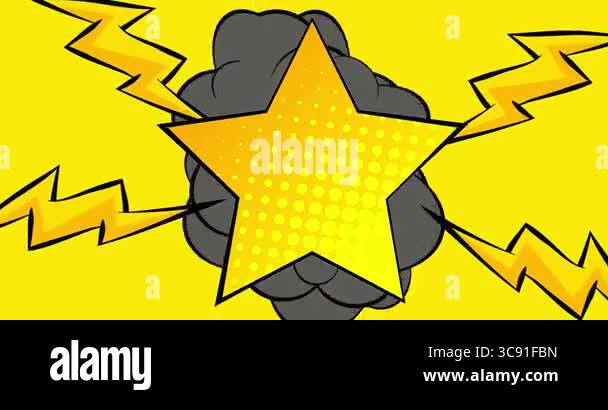 Cartoon Star, comic book retro vector comics pop art design Stock Video ...