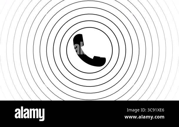Incoming call icon glowing in neon style with realistic animation ...