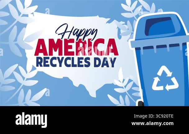 happy america recycles day for better waste recycling Stock Video ...