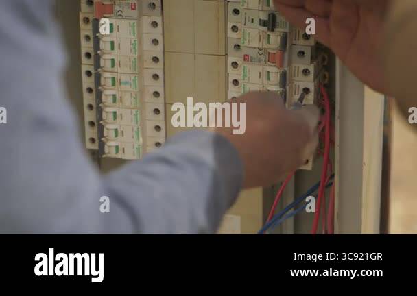 Electrical Power Distribution Box. Close-up view of an outdoor ...