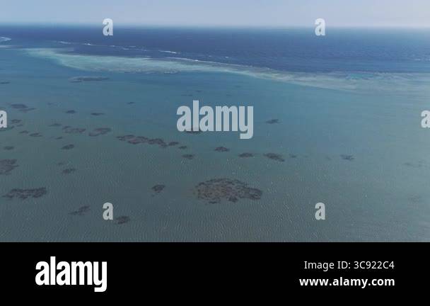 Aerial drone view of the Red Sea coast near Yanbu. Stunning drone ...