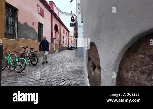 Scenic European street view in Seville, Spain Stock Video Footage - Alamy