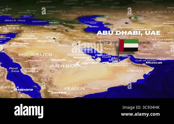 Flight From Abu Dhabi ,UAE to Bogot,COLOMBIA with flag pins Stock Video Footage - Alamy