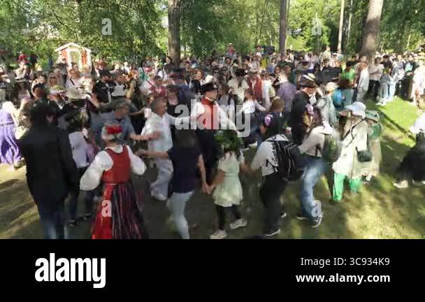 Traditional midsummer celebration maypole Stock Videos & Footage - HD ...