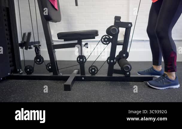 Home weight machine with multiple pulleys and ropes for lifting weights ...