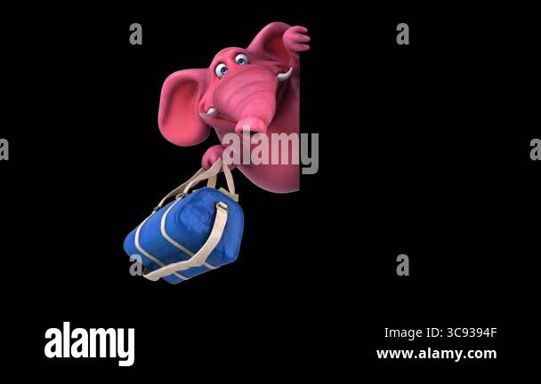 Fun 3D cartoon elephant with a bag full of money Stock Video Footage ...
