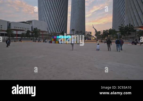 Lusail city, Qatar- November 15 2022: Lusail boulevard during FIFA ...