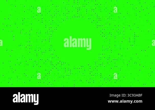 green screen abstract animated halftone dotted retro technology background, random dots ...