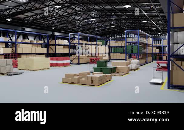 Spacious warehouse interior highlighting advanced storage ...