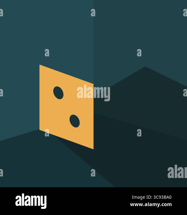 flat design dice. simple dice design. dice at the corner of the room ...