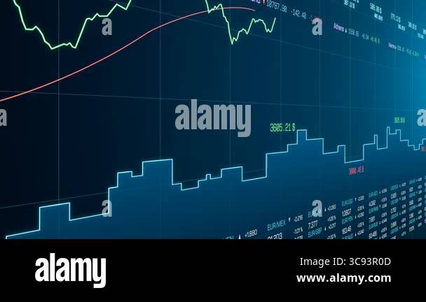 Abstract charts, graphs, lines and stock market data. Business, trading ...