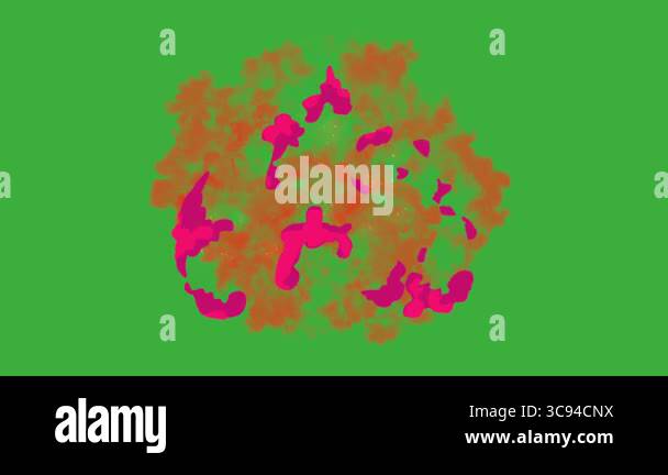 Looping video animation explosion moving on green screen background ...
