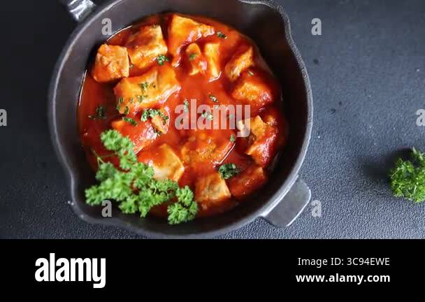 Butter chicken curry poultry meat tomato sauce dish fresh tasty gourmet ...