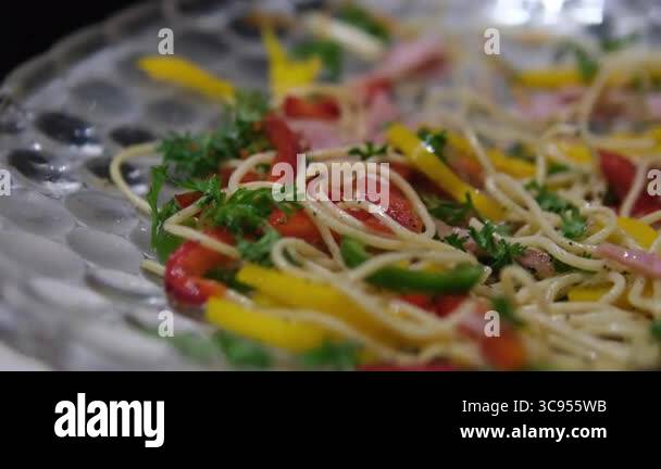 Homemade macaroni salad with elbow pasta and canned tuna, carrot ...