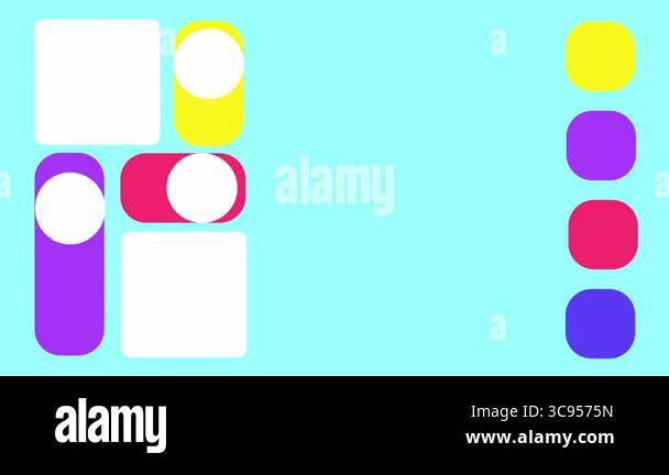 Bright UI design concept with animated toggle in yellow and purple ...