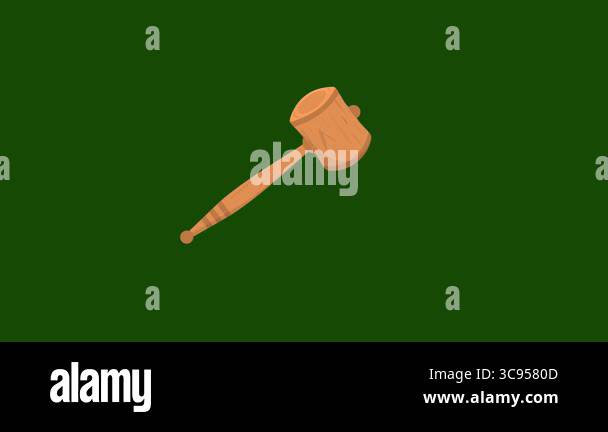 Animated hammer, judge order, gavel knocked, decision making, graphic ...