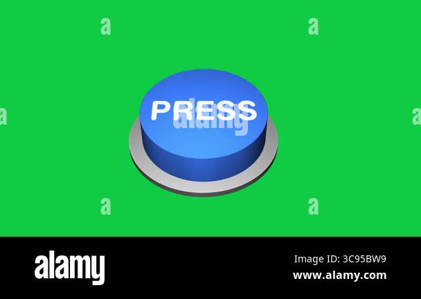 Pressing 3d Press round button animation Play white and green ...