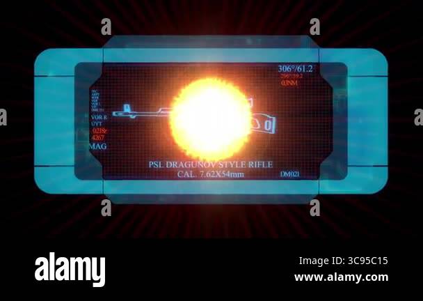 Futuristic Weapon Interface with Glowing Core and Turquoise Energy ...