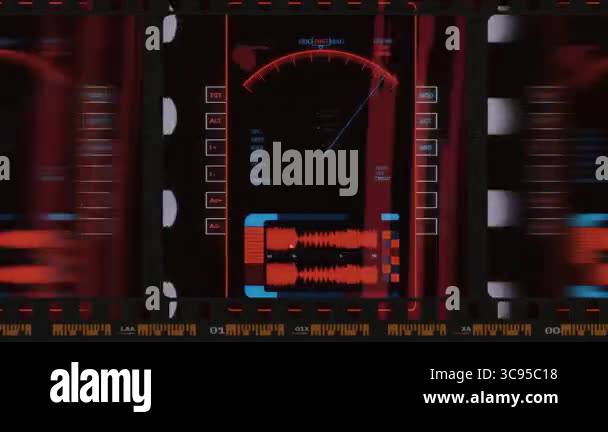 Retro Film Interface With Audio Meters and Data Display Stock Video ...