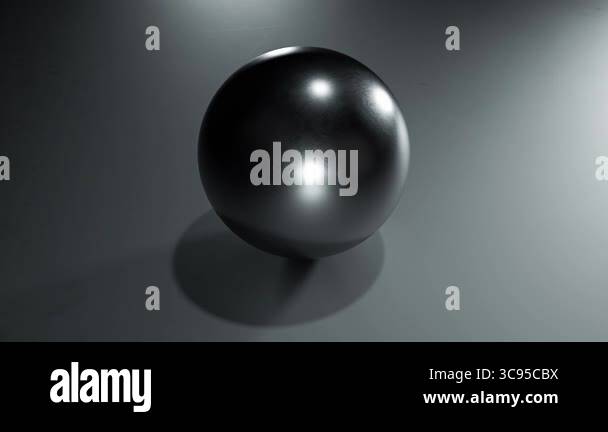 Shiny Black Metal Sphere with Camera Orbit, Futuristic Minimal Design ...