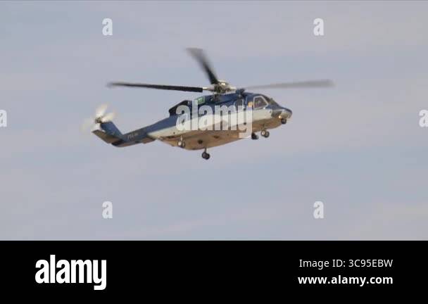 Saudi military helicopters in flight at National Aviation Show. A ...