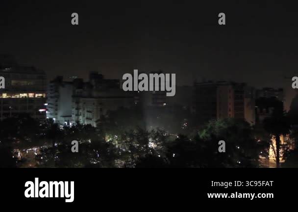Meteor Falling Over Montevideo, Uruguay, During a Rainy Night With ...
