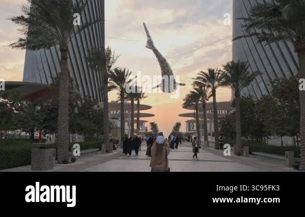 Lusail city, Qatar- November 15 2022: Lusail boulevard during FIFA ...