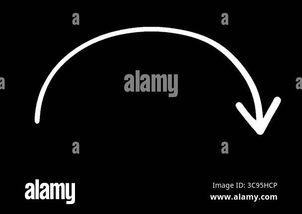 Animated White Arrow Rotation on Black Background for Presentations and ...