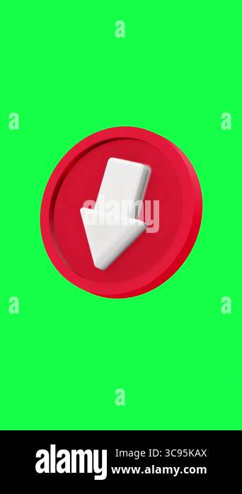 4K motion animation of a 3D arrow on a green screen background, perfect ...
