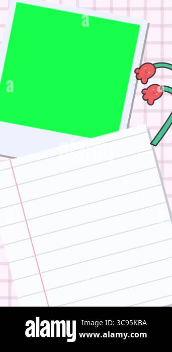 4K animation motion journaling with paper cutouts and space for photos ...