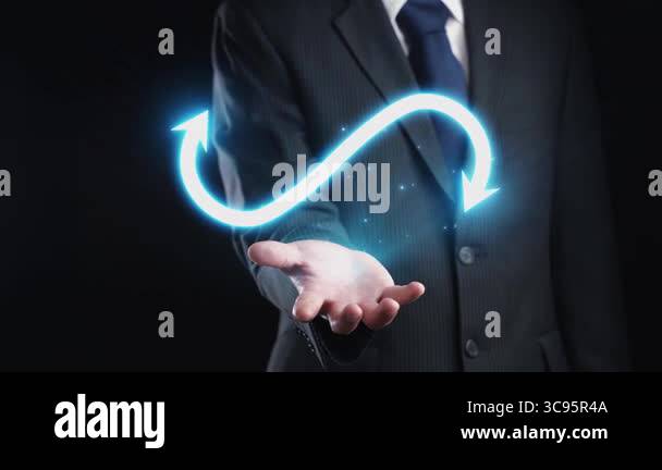 Business person embrace infinite possibilities and essence of infinity ...