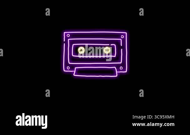 Neon VHS Tape Animation with Retro Aesthetic for Creative Projects ...