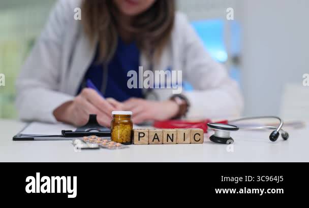 Medical professional documents prescription for Panic disorder sitting ...