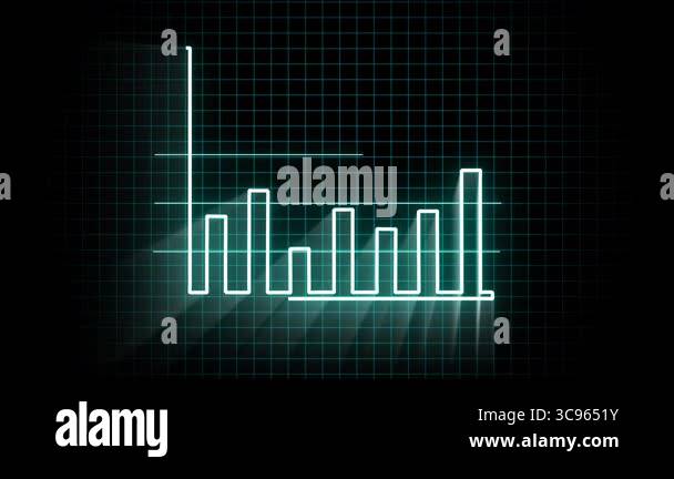 Realistic business and stock trading chart animation. Track market up ...
