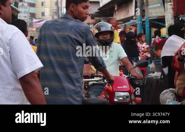 Market Elaka district of Dhaka, the capital of Bangladesh, circa ...