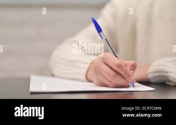 Close up of Woman Writing a Letter at Workspace Stock Video Footage - Alamy